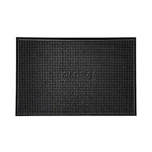 Winco BM-1812K, 18x12-Inch Black Service Mat, Plastic Professional Bar Glass Serving Spill Mat