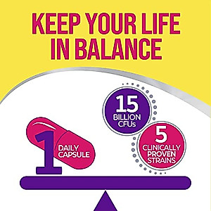 Probiotic with Strains to Support Digestive, Immune & Vaginal Health*, Culturelle Women’s Healthy Balance Probiotic, Gluten Dairy & Soy Free, 30 Count