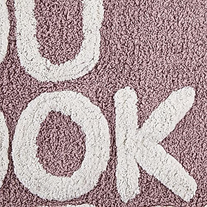 DII Tufted Shower/Bath Mat Soft Absorbent Bathroom Rug, Plush & Machine Washable, 20x31-Inches, Mauve, You Look Great