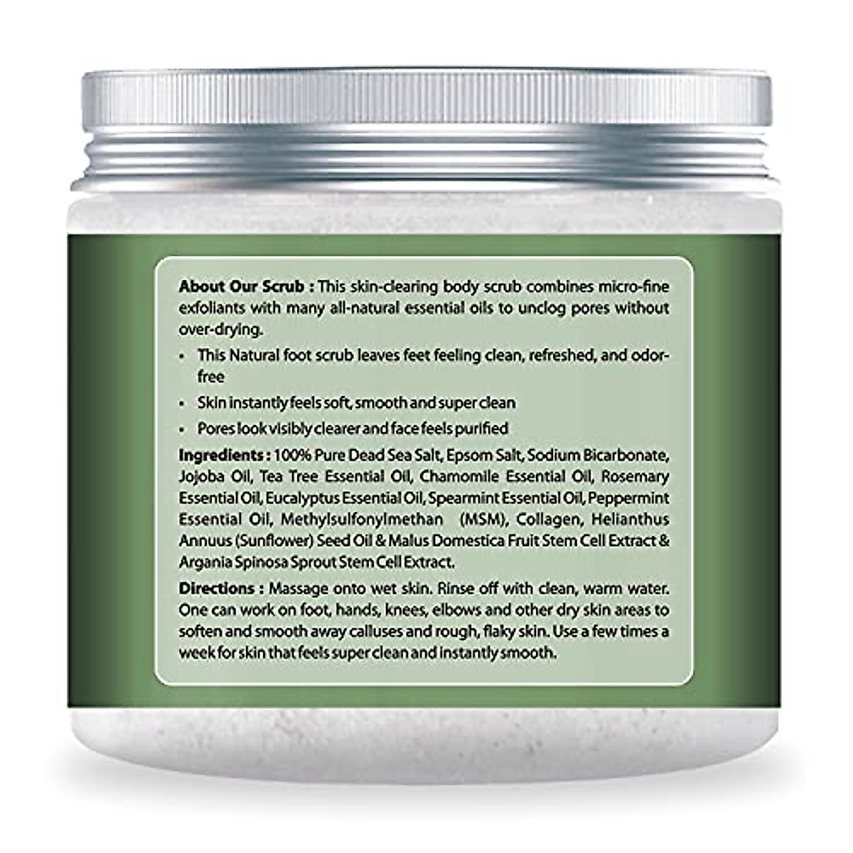 First Botany Body Scrub - Natural Exfoliating Salt Scrub & Body and Face Souffle helps with Moisturizing Skin, Acne, Cellulite, Dead Skin Scars, Wrinkles (10 fl oz, Lavender)