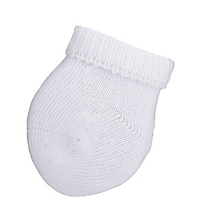 Unconditional Mom 3 Pairs of Newborn Socks - Adjustable Infant Socks with Velcro - Baby Socks 0-3 Months - White Cotton Organic Preemie Socks for Baby Boy and Girl