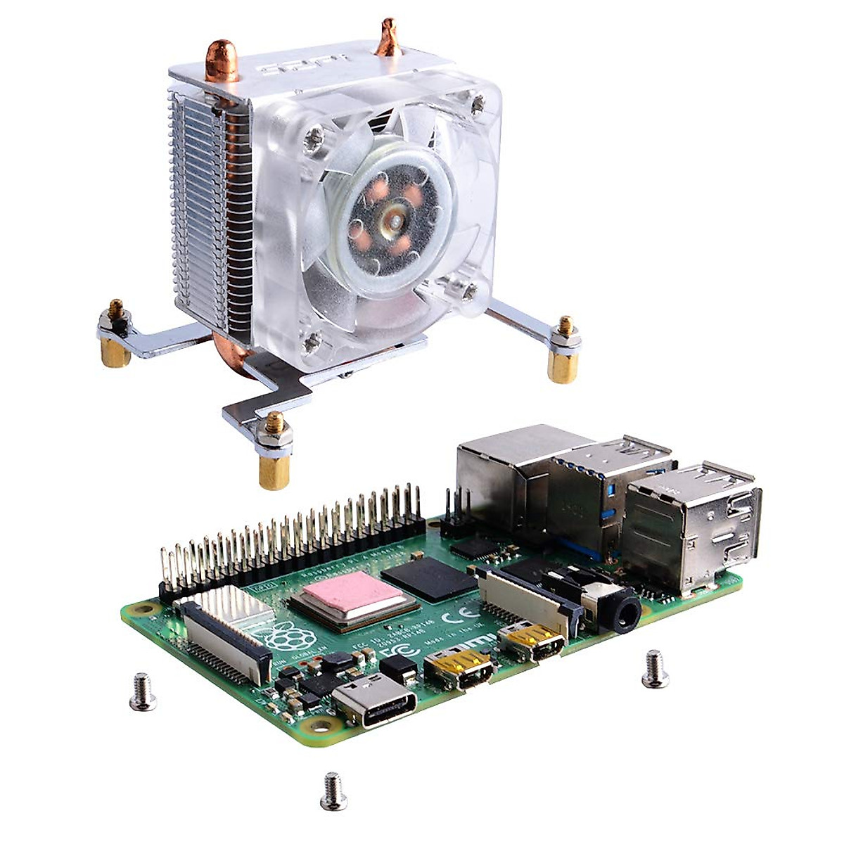 GeeekPi ICE Tower Cooler for Raspberry Pi, Cooling Fan for Raspberry Pi, RGB Cooling Fan with Heatsink for Raspberry Pi 4 Model B & Raspberry Pi 3B+ & Raspberry Pi 3 Model B