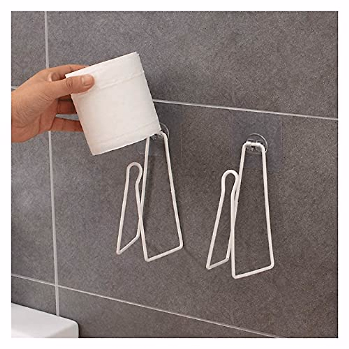 Toilet Paper Holder Toilet Paper Holders Metal Toilet Tissue Paper Roll Holder Dispenser Adhesive Tissue Holder for Bathroom （White Black） (Color : Brass)