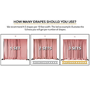 AK TRADING CO. 10 feet x 10 feet Polyester Backdrop Drapes Curtains Panels with Rod Pockets - Wedding Ceremony Party Home Window Decorations - Fuchsia (DRAPE-5x10-FUCHSIA)