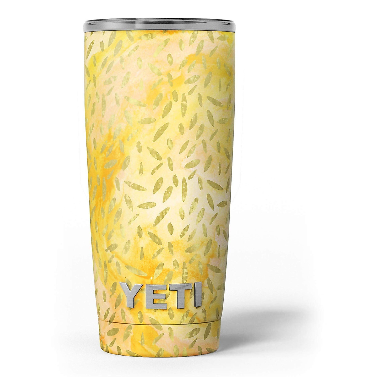 Design Skinz The Grungy Yellow Watercolor Under a Microscope - Skin Decal Vinyl Wrap Kit Compatible with The Yeti Rambler Cooler Tumbler Cups