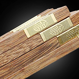 Chopsticks reusable Anti-slip dishwasher safe Chicken Wing Wooden Chopsticks Tip Alloy Chinese Chopsticks Unpainted And Wax-Free 10 Double Family Set Tableware, Length 25cm Chopsticks