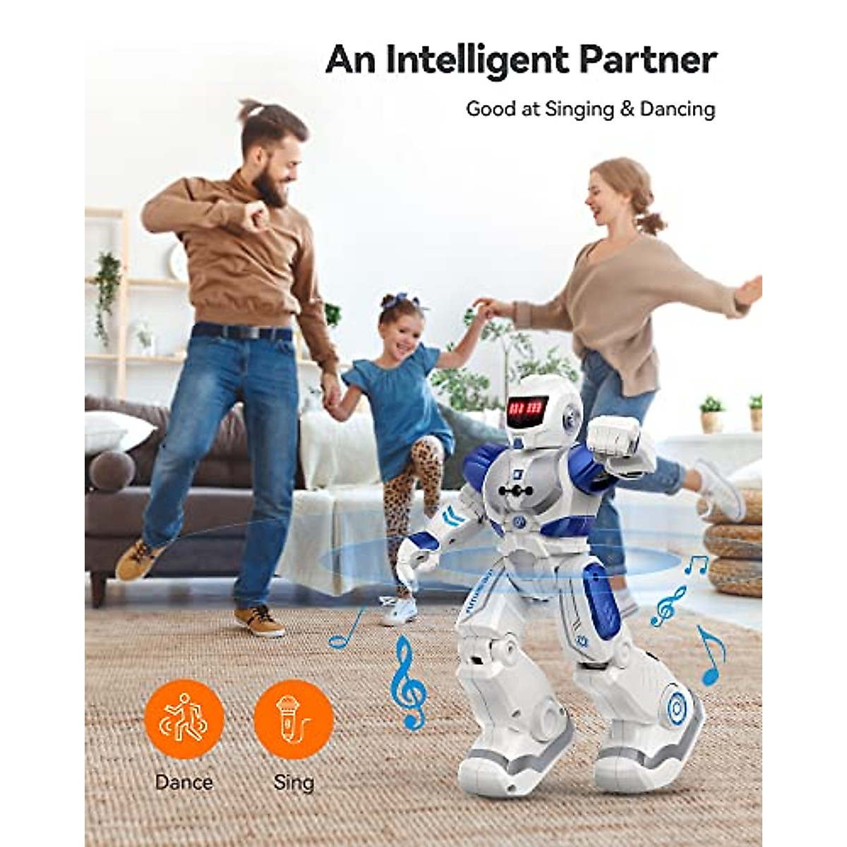 Ruko 6088 Programmable Robot, Gesture Sensing Intelligent Remote Control Robot for Kids 3-6 Years, Christmas Birthday Gift