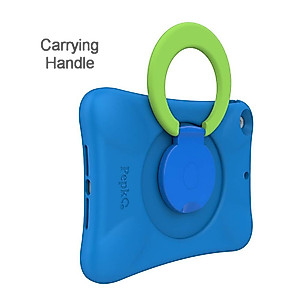 NLR FUN Pepkoo Kids Case for iPad, Shockproof Cover for 9.7” iPad 6th/5th Generation (2018/2017) / iPad Air 2 / iPad Air, Lightweight Full Body Protective with Foldable Handle/Stand Boy (Blue+Green)