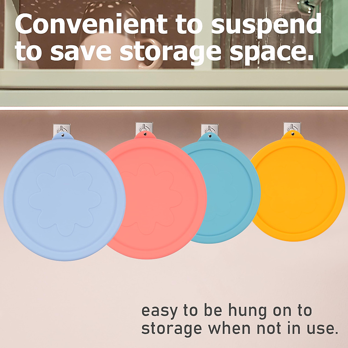 VIOTIIN 2 Cup 4 Cup Silicone Replacement Lids Storage Cover for Anchor Hocking Glass Bowls (Container not Included) 4 Pack Microwave, Dishwasher and Freezer Safe