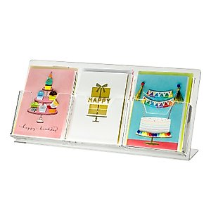 Source One Deluxe Clear Acrylic Countertop Greeting Card Display 1 & 3 Pockets Available (1, 3 Pocket)