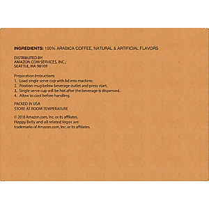 Amazon Brand - Happy Belly Light Roast Coffee Pods, French Vanilla Flavored, Compatible with Keurig 2.0 K-Cup Brewers, 100 Count