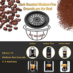 CAPMESSO Reusable Coffee Capsule Lids for Reusable Nespresso Pods Vertuo, Food Grade Silicone Caps for Any Sizes of Refillable Vertuo Pods with Scoop and Brush(3PCS Silicone Caps)