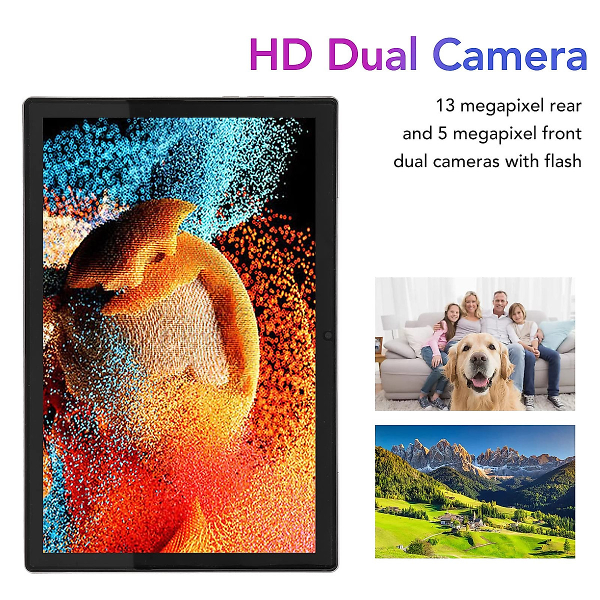 TOPINCN Tablet PC, 10.1in HD Tablet Dual Cameras for Work (US Plug)