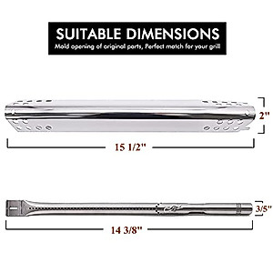 Yiming Grill Replacement Parts for Charbroil Advantage Series 4 Burner 463344116, 466344116 Gas Grill Models. Pipe Burner Tube, Heat Plate Tent Shield, Crossover Tube Replacement Kit for Charbroil.