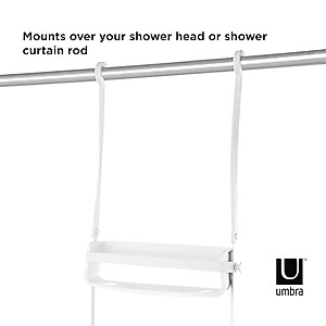 Umbra Flex Hanging Shower Caddy, Bathtub Shelf and Bathroom Organizer, White