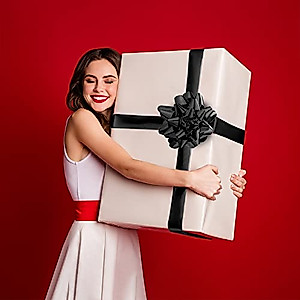MAYPLUSS 8" Gift Bow, 1 Bows, Black, Perfect for Birthday, Christmas, Holiday, Party Favors Decorations