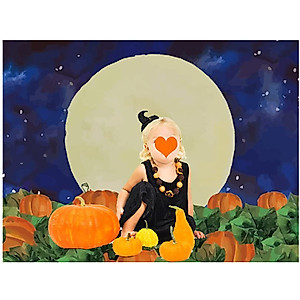Halloween Pumpkin Field Photography Background Starry Sky Night Moon Halloween Backdrops Baby Shower Birthday Party Photo Studio Props Banner 7x5ft