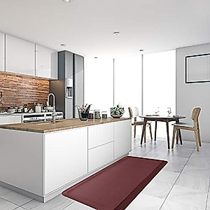 Anti Fatigue Kitchen Mat for Floor by DAILYLIFE, 3/4" Thick Kitchen Cushioned Mat, Standing Comfort Mat for Home, Office, Garage - Non-Slip Bottom, Waterproof & Easy-to-Clean (20" x 42", Burgundy)