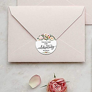 120 x Celebrating Labels, Wedding Collection, Baby Shower Stickers, Floral Party Collection, Engagement Party Decor, Flower Floral Stickers, Wedding Favor Labels, 1.6 inch