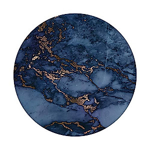 Elegant Dark Jewel Tone Navy & Copper Marble Pattern PopSockets PopGrip: Swappable Grip for Phones & Tablets
