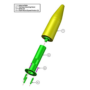 Proxicast 8.5 dBi Pro-Gain 4G / 5G / WIFI Omni-Directional Ultra Wideband Marine Grade Antenna with Stainless Outdoor Deck Mount for Boat, Salt Water or Corrosive Applications - White (ANT-126-004-WM)