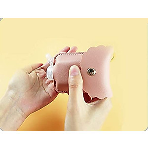 Portable Travel Bottles, Premium Leather Holder with Keychain (color bar)