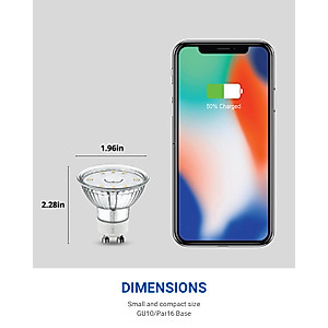 NUOVA GERMANY GU10 LED Light Bulbs Non-Dimmable, 4000K Natural White GU10 Bulb, 5W LED Bulbs with 100°Flood Beam Lighting for Kitchen, Range Hood, Living Room, Bedroom, 6 Pack