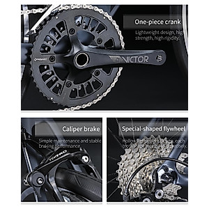 KOOTU Carbon Road Bike,700C Wheels Commuter Bicycle for Men and Women,Racing Bicycle with Shimano 105 R7000 22S Speeds Groupset Ultra-Light Bicycle