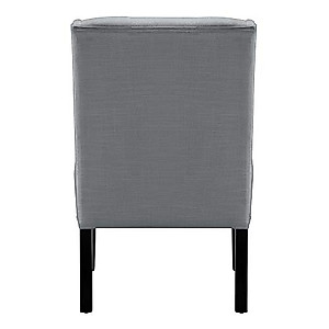 Amazon Basics Modern Tufted Accent Chair with Solid Wood Legs, Grey