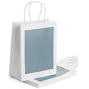 Mr. Pen- Gift Bags, 8 Pack, 8.25"X4.25"X10.5", Bags, Paper Bags, Gift Bags Medium Size, Party Favor Bags, Shopping Bags, Small Gift Bags, Goodie Bags, Candy Bags, Gift Bags Small Size, White Paper Bag
