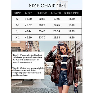 Miladusa Oversized Bomber Jacket for Women Zip Up Solid Color Leather Jackets with Pockets Dark Brown XL