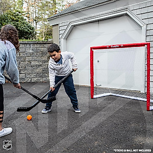 Franklin Sports NHL Street Hockey Goal with Net - Portable Lightweight PVC Youth Street + Roller For Kids - 46"