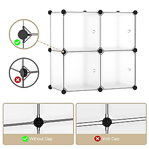 BASTUO Cube Storage Organizer with Doors, Stackable Plastic Cube Storage with Door for Livingroom, Bedroom and Office (16 Cubes,White)