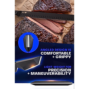 Dalstrong Slicing Knife - 14 inch - Shadow Black Series - Black Titanium Nitride Coated - High Carbon - 7CR17MOV-X Vacuum Treated Steel Carving Knife - Sheath - Kitchen Knife Slicer - NSF Certified