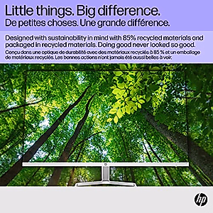 HP 24-inch FHD Monitor with AMD FreeSync Technology (2021 Model, M24fw),Silver, 15.62"D x 21.09"W x 6.97"H