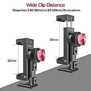 PICTRON Metal Phone Tripod Mount 3 Cold Shoes & Arca Port, 360° Smartphone Tripod Adapter for iPhone Samsung Cell Phone Stand Holder for Desktop Tripod Video Live Streaming Vlogging Rig