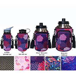 Koverz Half Gallon Jug Carrier, 64oz Bottle Carrier Compatible with Yeti & RTIC Half Gallon Jugs - Midnight Mums