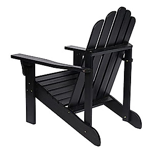 Shine Company Marina Adirondack Chair, Back & Seat Pre-Assembled, Black