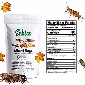 Erbies Edible Bugs Mixed Trail Mix, 15g Bag, Seasoned and Crunchy Insects, Crickets, Grasshoppers, Silkworm Pupae, and Sago Worms, Protein Packed Snack, Fun Gift Idea (1-Pack)