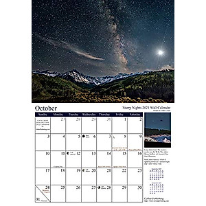 Starry Nights 2021 Astronomy Wall Calendar (13.5" x 9.75", featuring the moon, northern lights, Milky Way, and more)