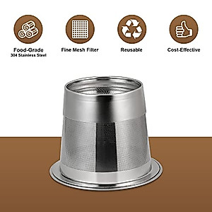 Reusable Pods for Ninja Dual Brew Coffee Maker, Stainless Steel Reusable K Pod Permanent K Cups Filters Coffee Accessories Compatible with Ninja Coffee Maker Filter Ninja CFP201&CFP301 DualBrew