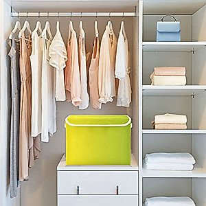 innewgogo Yellow Gradient Storage Bins with Lids for Organizing Organizer Containers with Handles Oxford Cloth Storage Cube Box for Bed Room