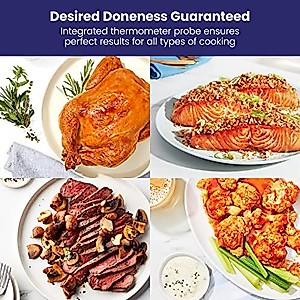 CHEFMAN 5-Quart Digital Air Fryer with Temperature Probe, 8 Customizable Cooking Presets, Large Easy-View Window, Give Your Food an Extra Crispy Finish, Nonstick Dishwasher-Safe Basket & Tray, Black