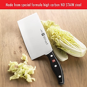 ZWILLING Twin Signature 7-inch Chinese Vegetable Cleaver, Razor-Sharp, Made in Company-Owned German Factory with Special Formula Steel perfected for almost 300 Years, German Knife