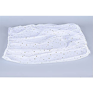 Bai You Mei Birdcage Cover Bird Cage Mesh Net Cover Adjustable Seed Feather Catcher Nylon Mesh Parrot Cage Skirt Round Square Cages- White