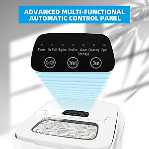 Countertop Ice Maker, 9 Cubes Ice Machine Ready in 6 Mins, 26Lbs/24H, Self-Cleaning Ice Machine with Ice Scoop and Baseket 3 Size of Bullet Ice Optional for Home Kitchen Office Bar Party