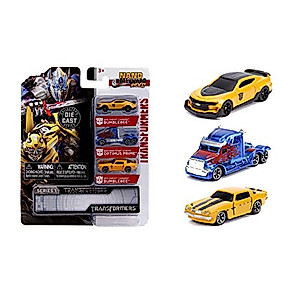 Jada Toys Transformers Nano Hollywood Rides 2016 Chevy Camaro Bumblebee, Western Star 5700XE Optimus Prime and 1977 Chevy Camaro Bumblebee, 1.75" Die-Cast Vehicles,Multi,31125