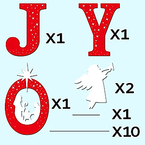 Outdoor Christmas Decorations -JOY Nativity Sets for Outdoor Xmas Religious Scenes Yard Decor with Stake for Home Lawn Pathway Walkway, Red, White