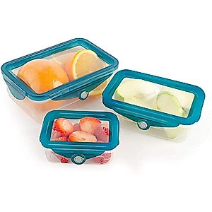 Handy Gourmet Flexi-Top Reusable Containers, BPA Free - Rectangle, Set of 3