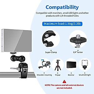 NEEWER Camera Mount Clamp with Dual Ball Head Adapter, Compatible with Insta360 GoPro Mount SmallRig Camera Cage, Webcam Monitor Mount, Super Clamp for Flash Mic LED Video Light Panel, ST10